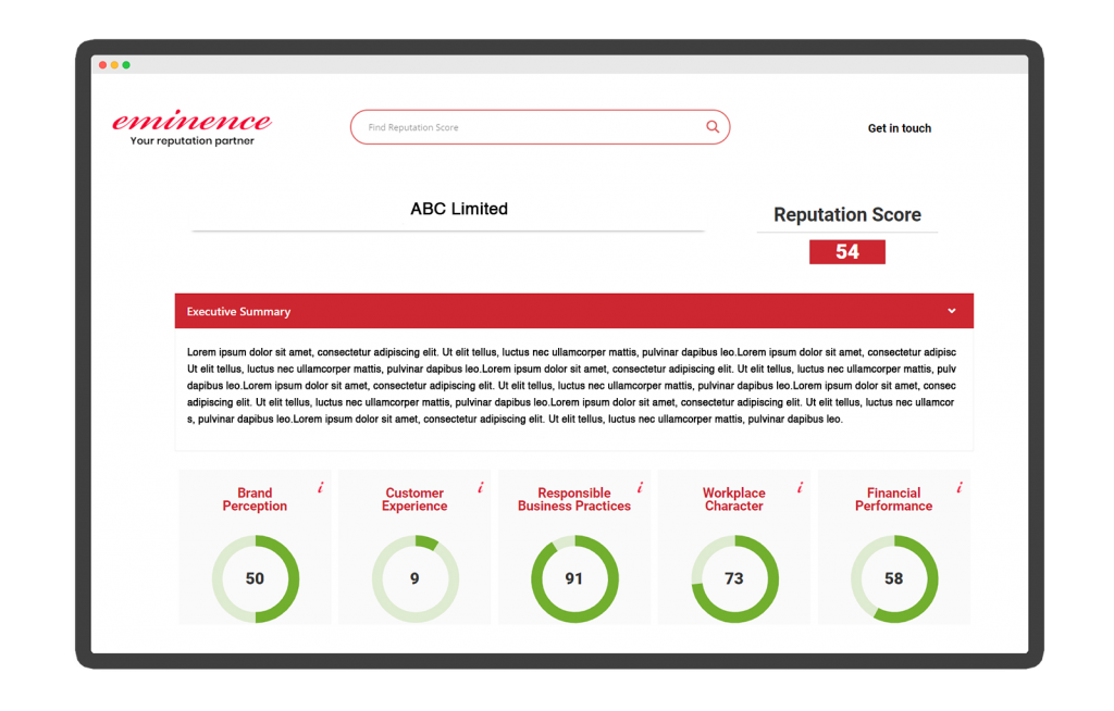 Reputation Drivers - Eminence